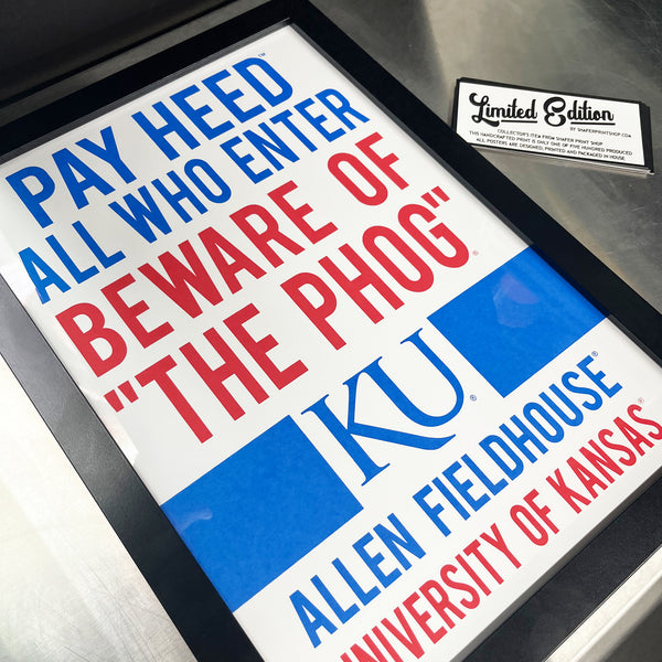 Limited Edition Kansas Jayhawks Beware of the Phog Poster Art Print