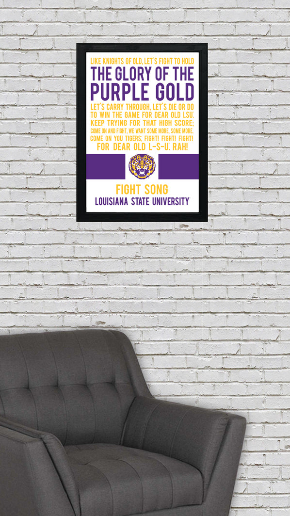 Limited Edition LSU Tigers Fight Song Poster - Glory of the Purple Gol ...