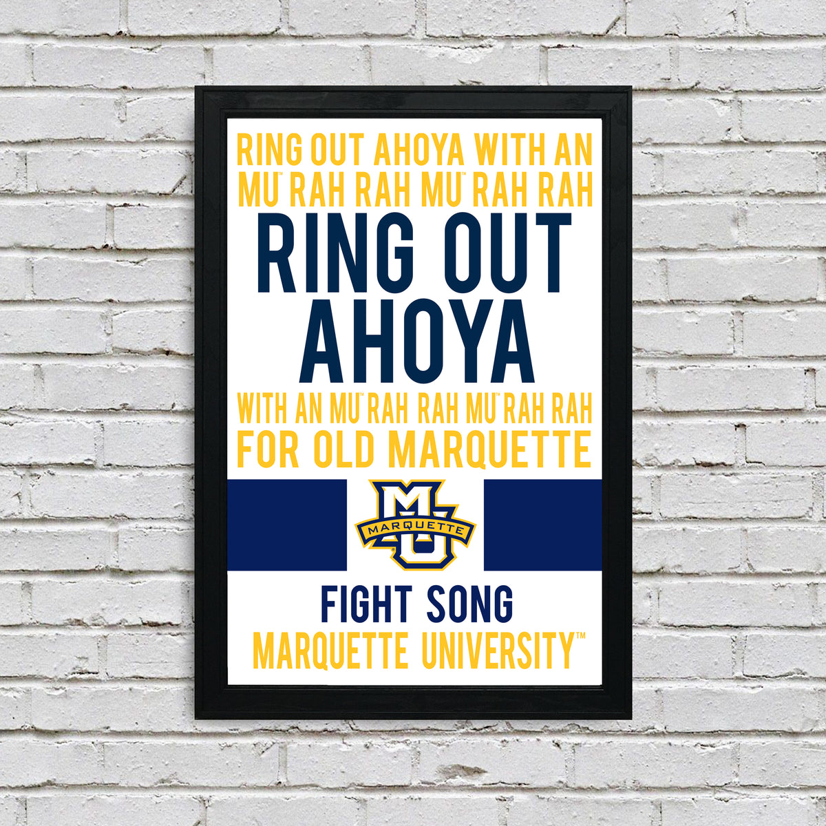 Marquette Golden Eagles Fight Song Poster Art Print - 13x19" — Shafer ...
