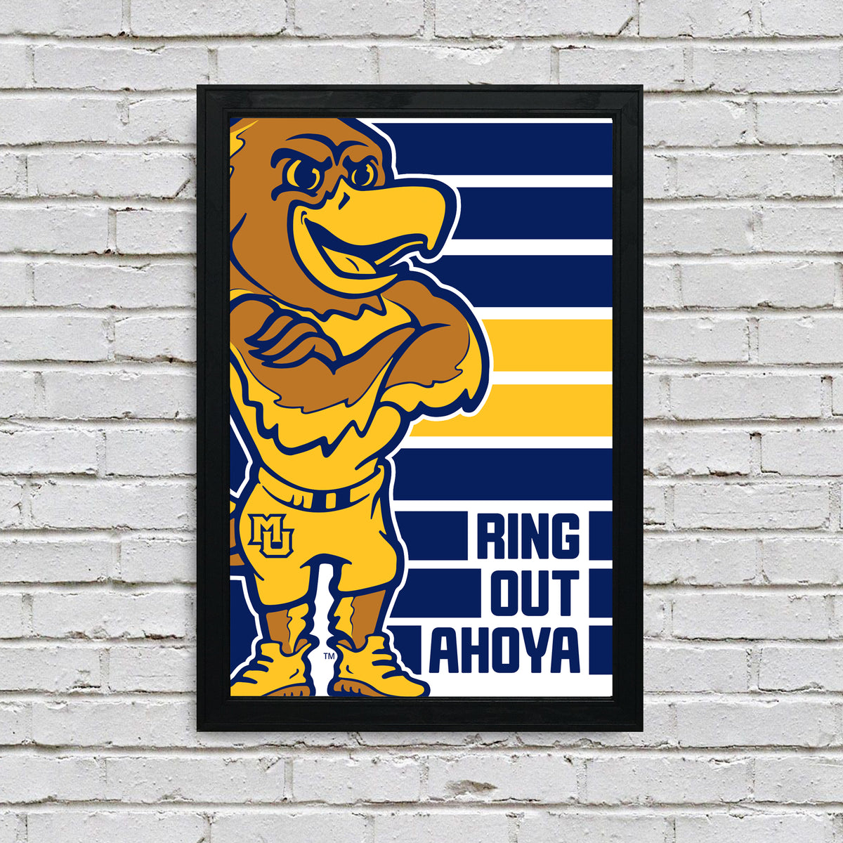 Marquette Golden Eagles Ring Out Ahoya Poster Art Print - 13x19 ...