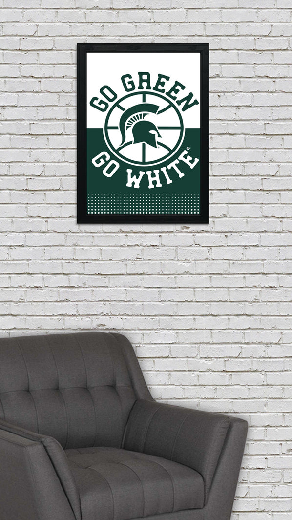 Limited Edition Michigan State Go Green Go White Basketball Poster ...
