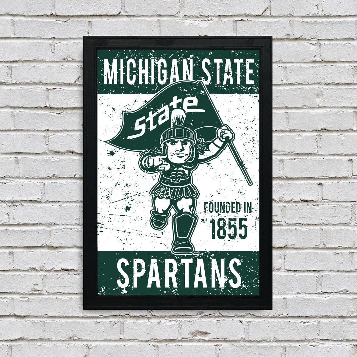 Michigan State Sparty Mascot Poster Art Print 13x19" — Shafer Print Shop