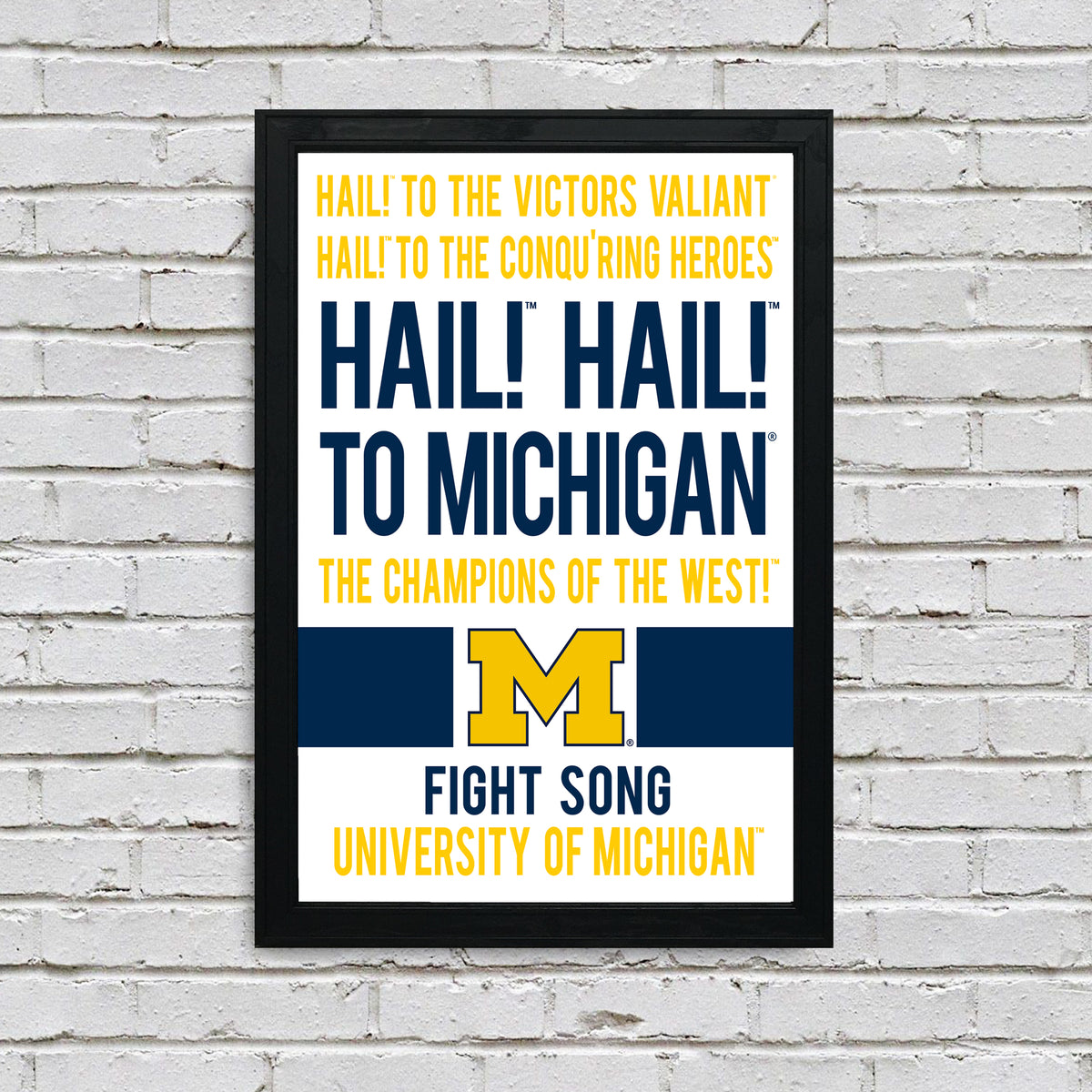 Limited Edition Michigan Wolverines Fight Song Poster 13x19" — Shafer ...