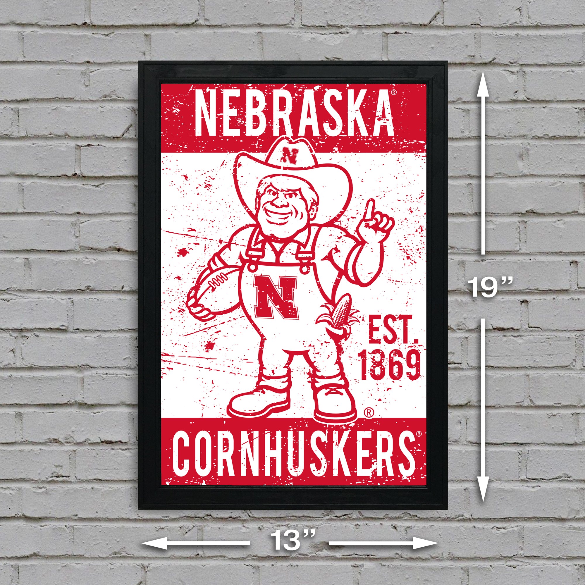 Limited Edition Nebraska Cornhuskers Herbie Husker Mascot Poster