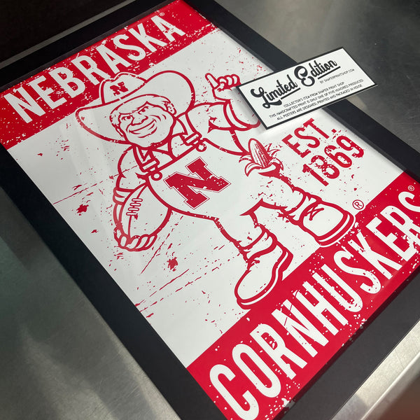Limited Edition Nebraska Cornhuskers Herbie Husker Mascot Poster