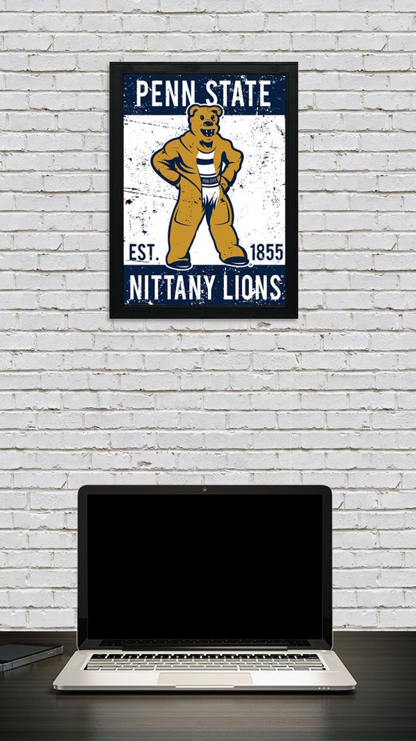 Limited Edition Penn State Mascot Poster - Vintage Nittany Lions Print ...