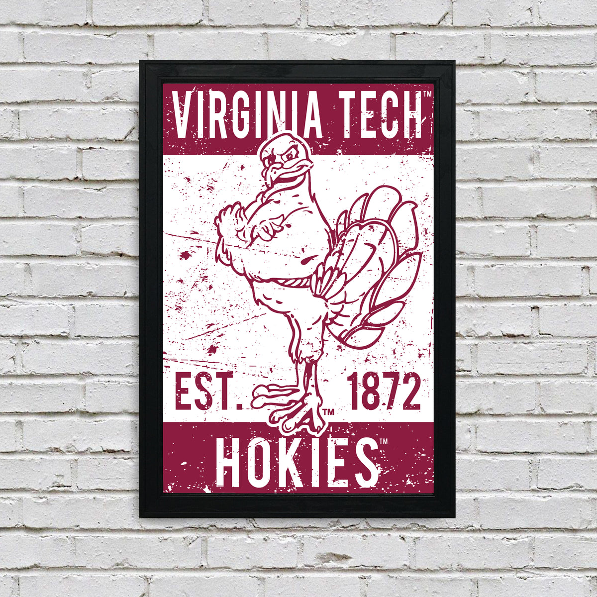 Limited Edition Virginia Tech Hokie Bird Vintage Poster Art Print ...