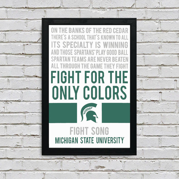 Michigan State Fight Song Poster - Fight For The Only Colors Print Art