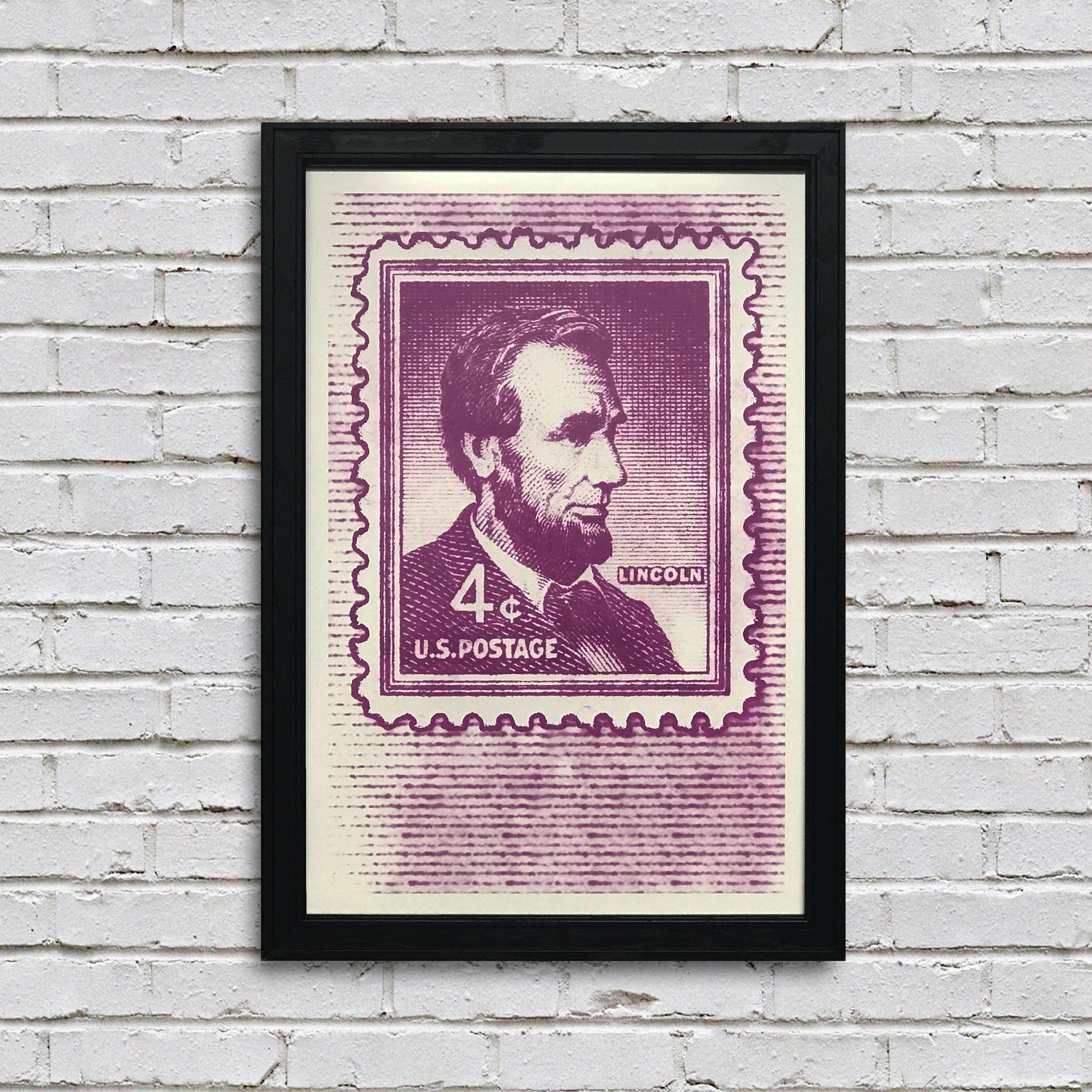 Limited Edition Abraham Lincoln Poster - 1954 US Postage Stamp Art - 1