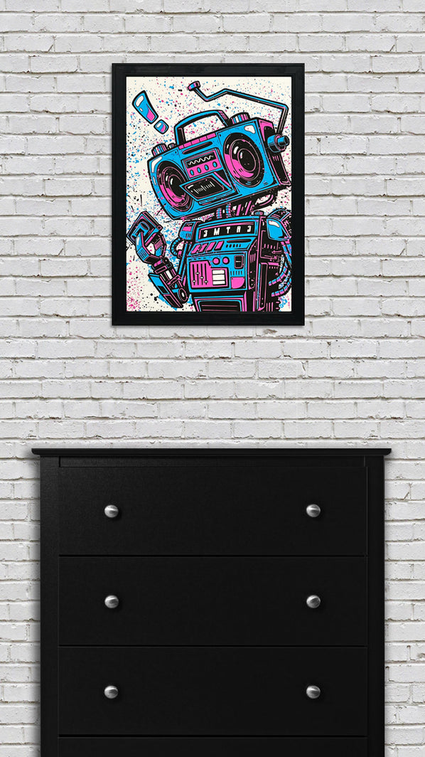 Limited Edition Music Poster Art Print - Boombox Robot Artist Series F ...