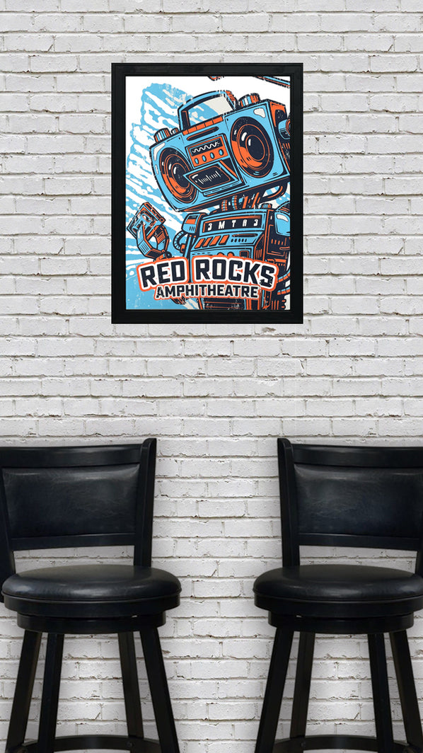 Red Rocks Music Poster Art Print by John Van Horn — Shafer Print Shop