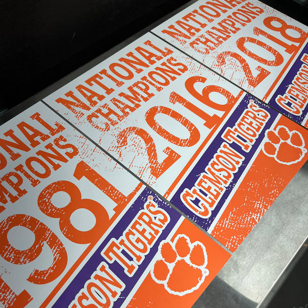Limited Edition 3-Pack Clemson Tigers National Champions Poster Art