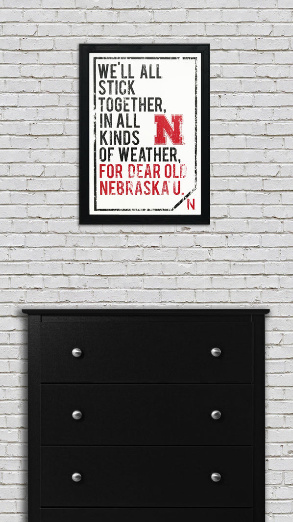 Dear Old Nebraska U. University of Nebraska Cornhuskers Poster Art ...