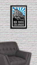 Limited Edition Limited Edition Red Rocks Art Poster - Blue Starburst ...