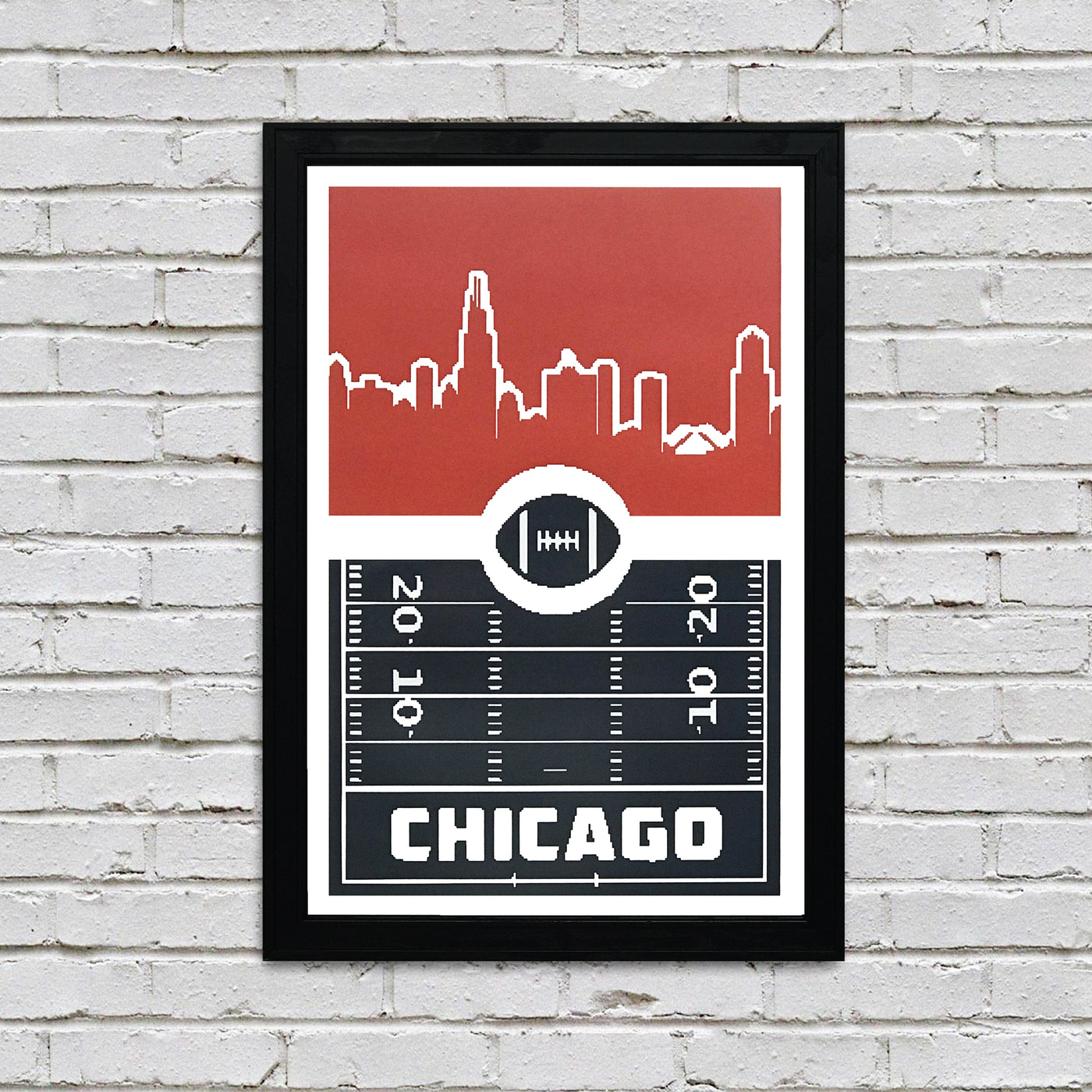 Limited Edition Chicago Bears Poster Art - 8 Bit Retro Print - 13x19 ...