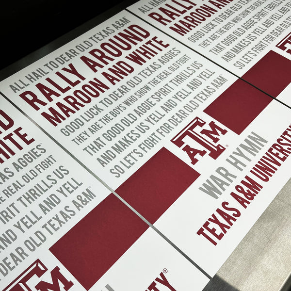 Limited Edition Texas A&M Aggies Poster - Aggie War Hymn Poster Art