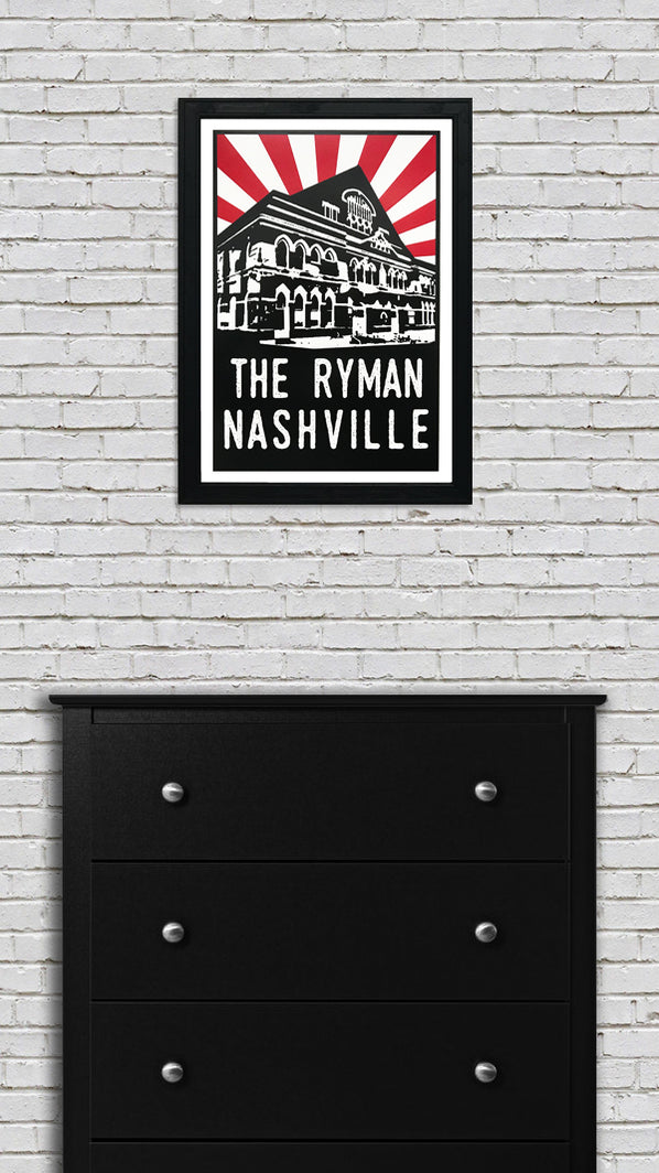 Limited Edition Limited Edition The Ryman Auditorium Art Poster - Red ...