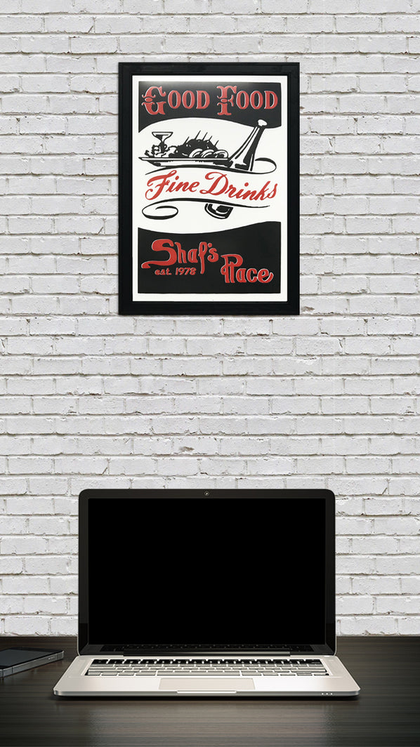 Shaf's Place Good Food Fine Drinks Vintage Poster Art - 13" x 19 ...